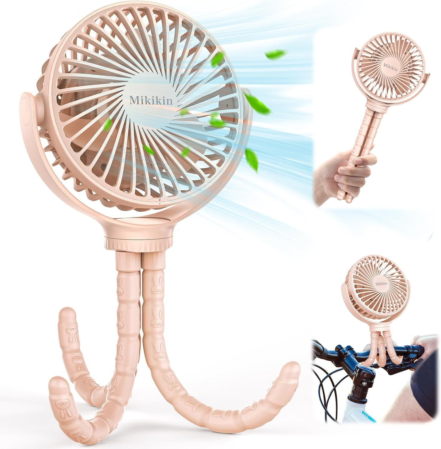 Portable Stroller Fan, Small Battery Powered Fan with Flexible Tripod ...
