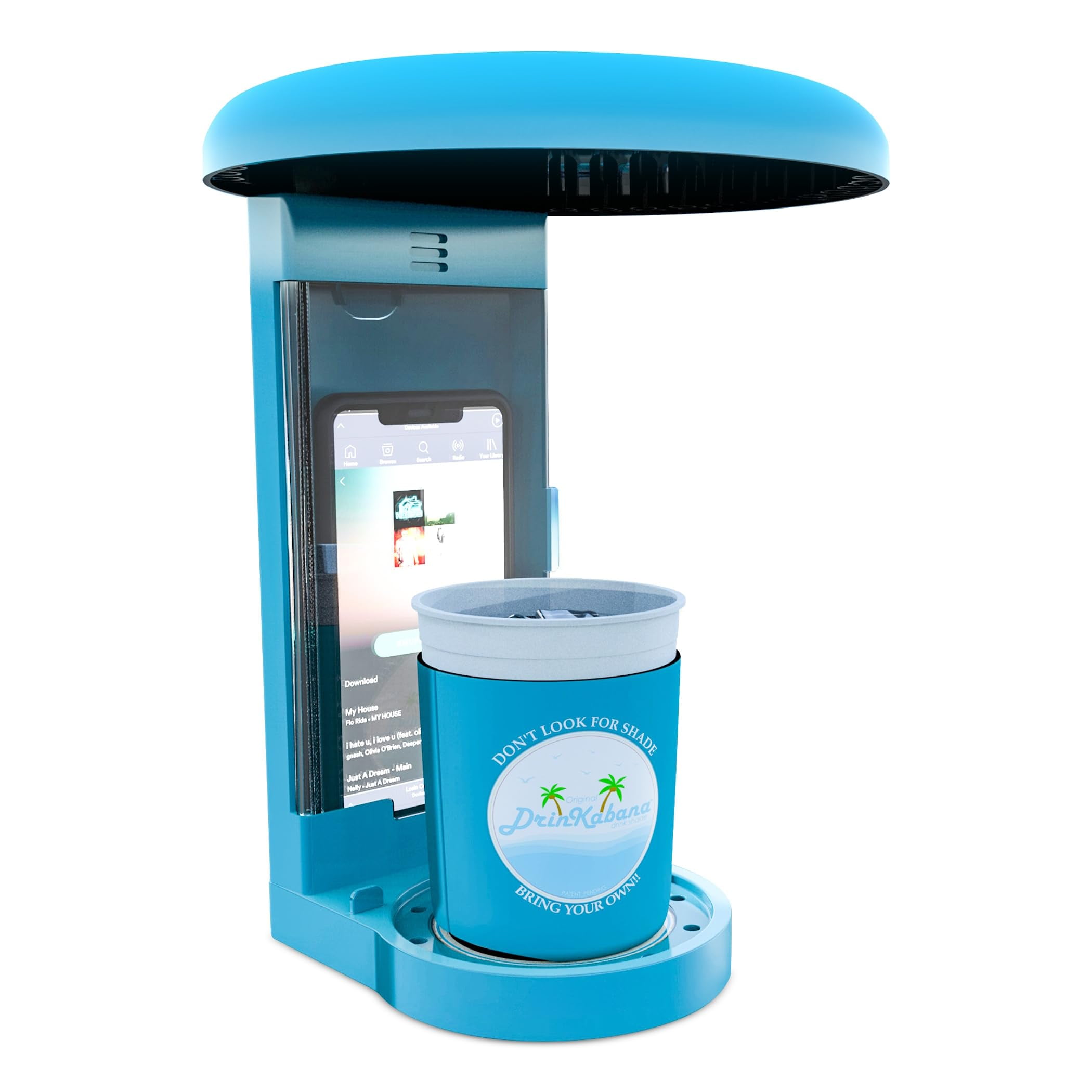 Portable Sun Shade Canopy Drink Holder Coaster with Phone Slot ...