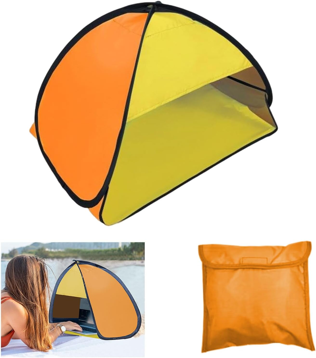 Portable Sun Shade Tent, Mini Beach Sun Shelter, Small Sun Shade Canopy ...