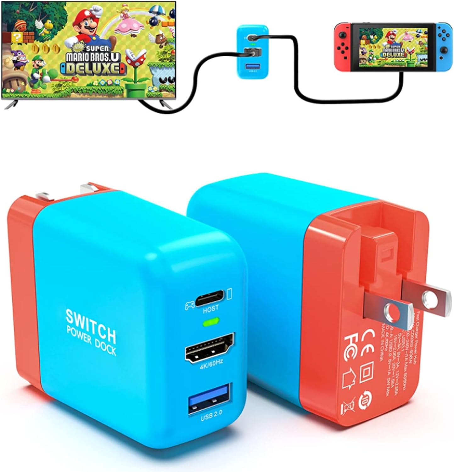 Portable Switch Dock Charger for Nintendo Switch - 36W TV Docking ...