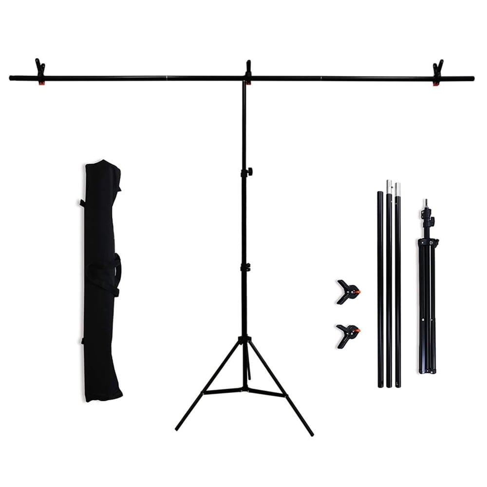 Portable T Shape Backdrop Stand 6.6x6.6FT Adjustable Background Support ...