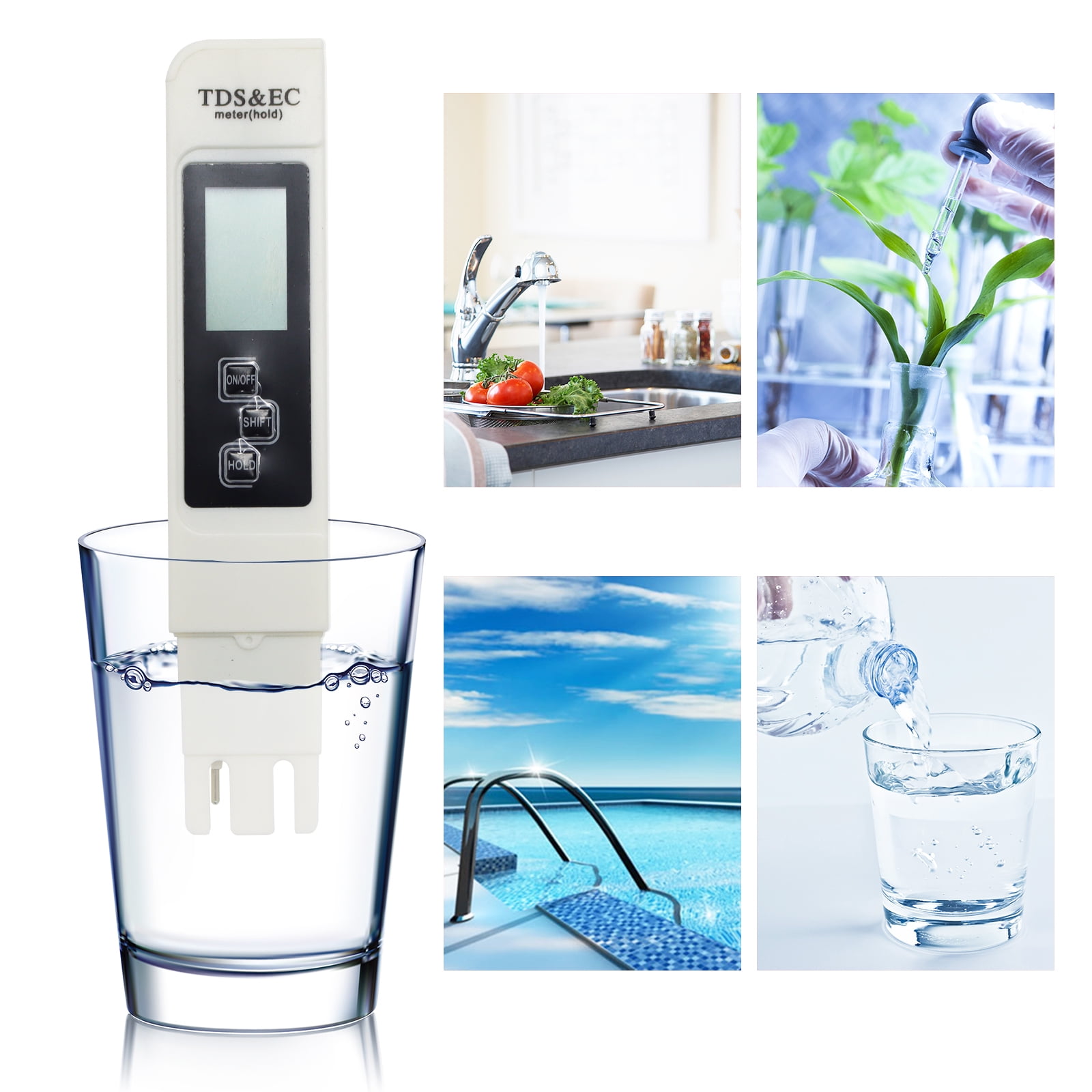 Portable TDS Meter Digital Measuring Water Quality Purity Tester ...