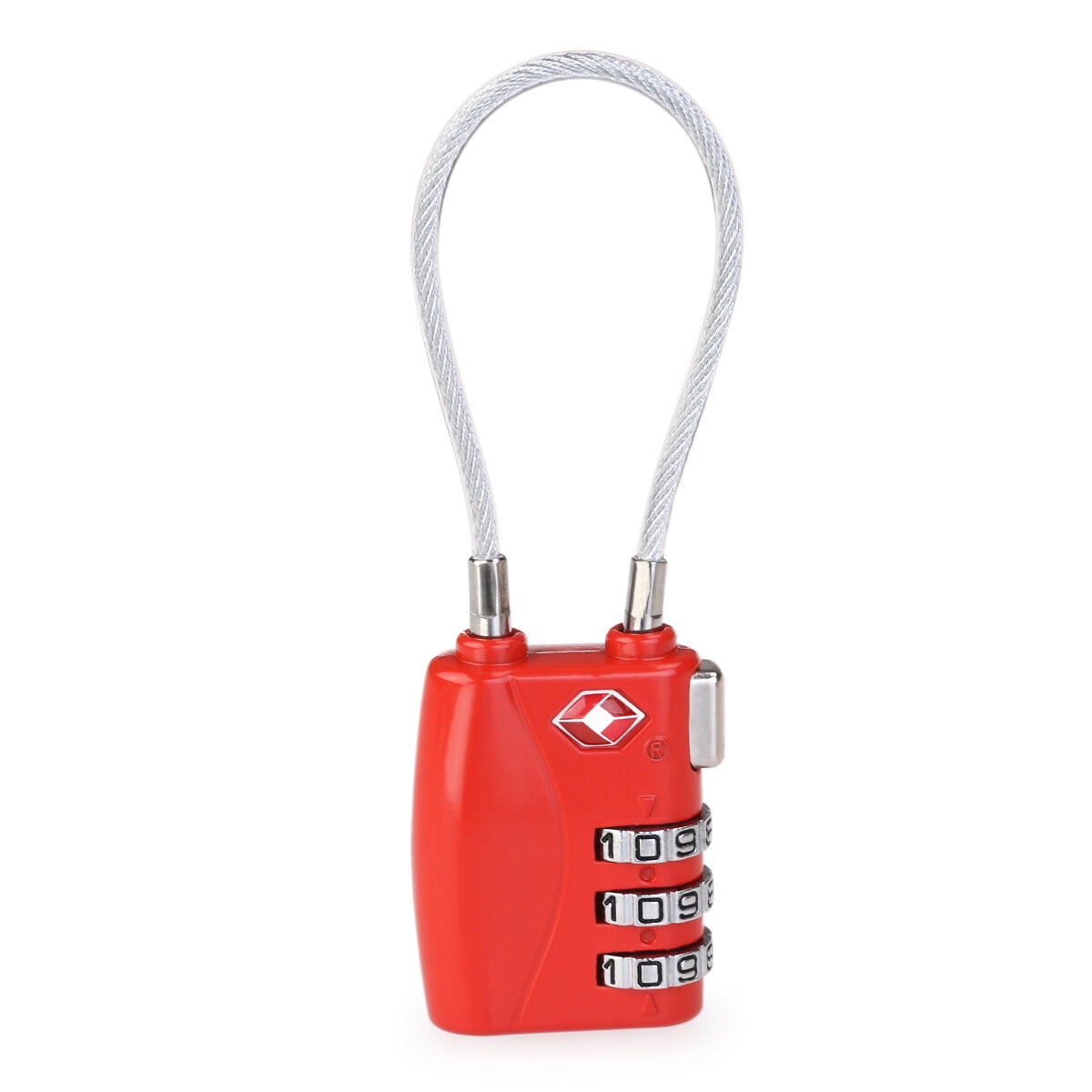 Portable TSA Approved Security Cable Luggage Lock 3-Digit Combination ...