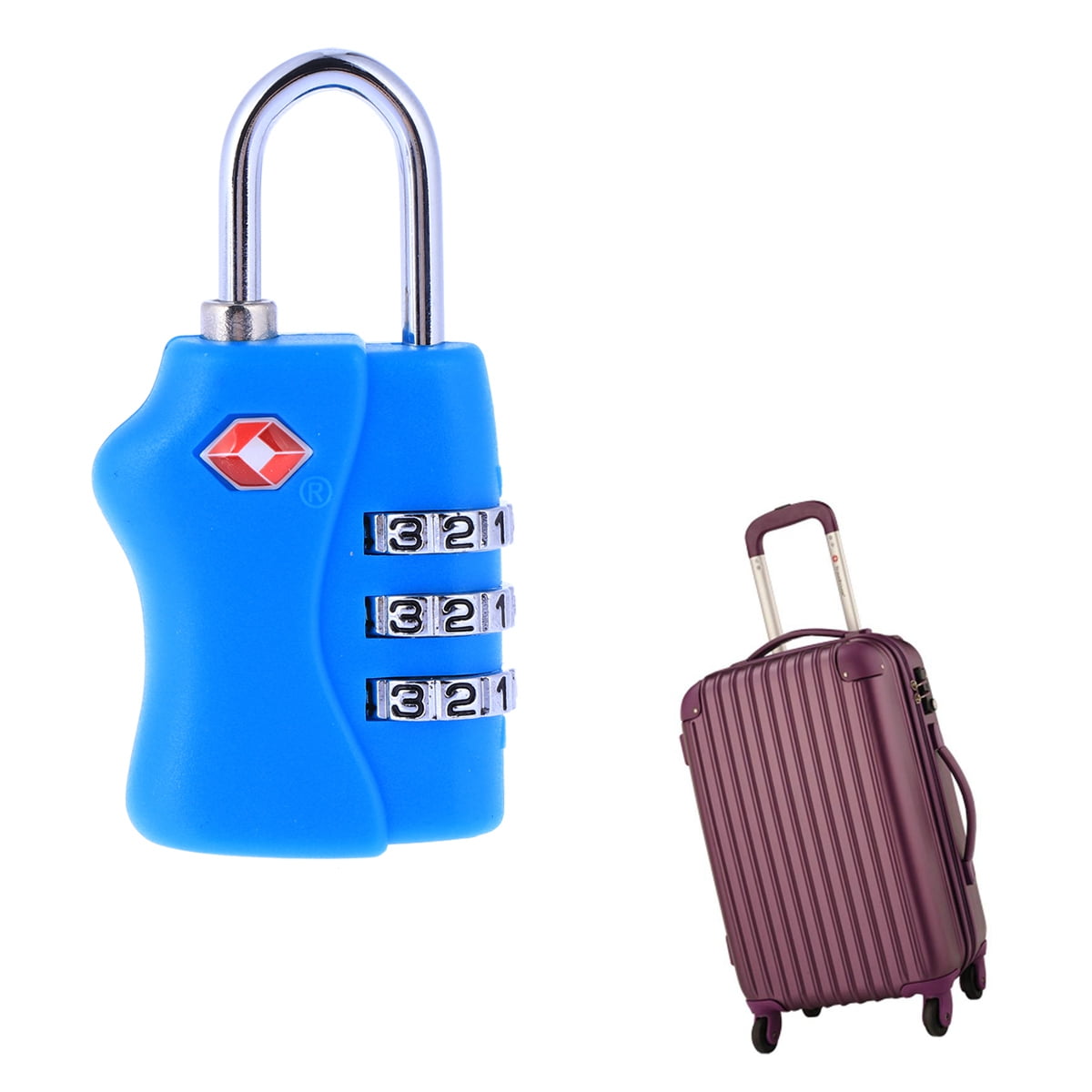 Portable TSA Approved Security Luggage Lock 3- Combination Password ...
