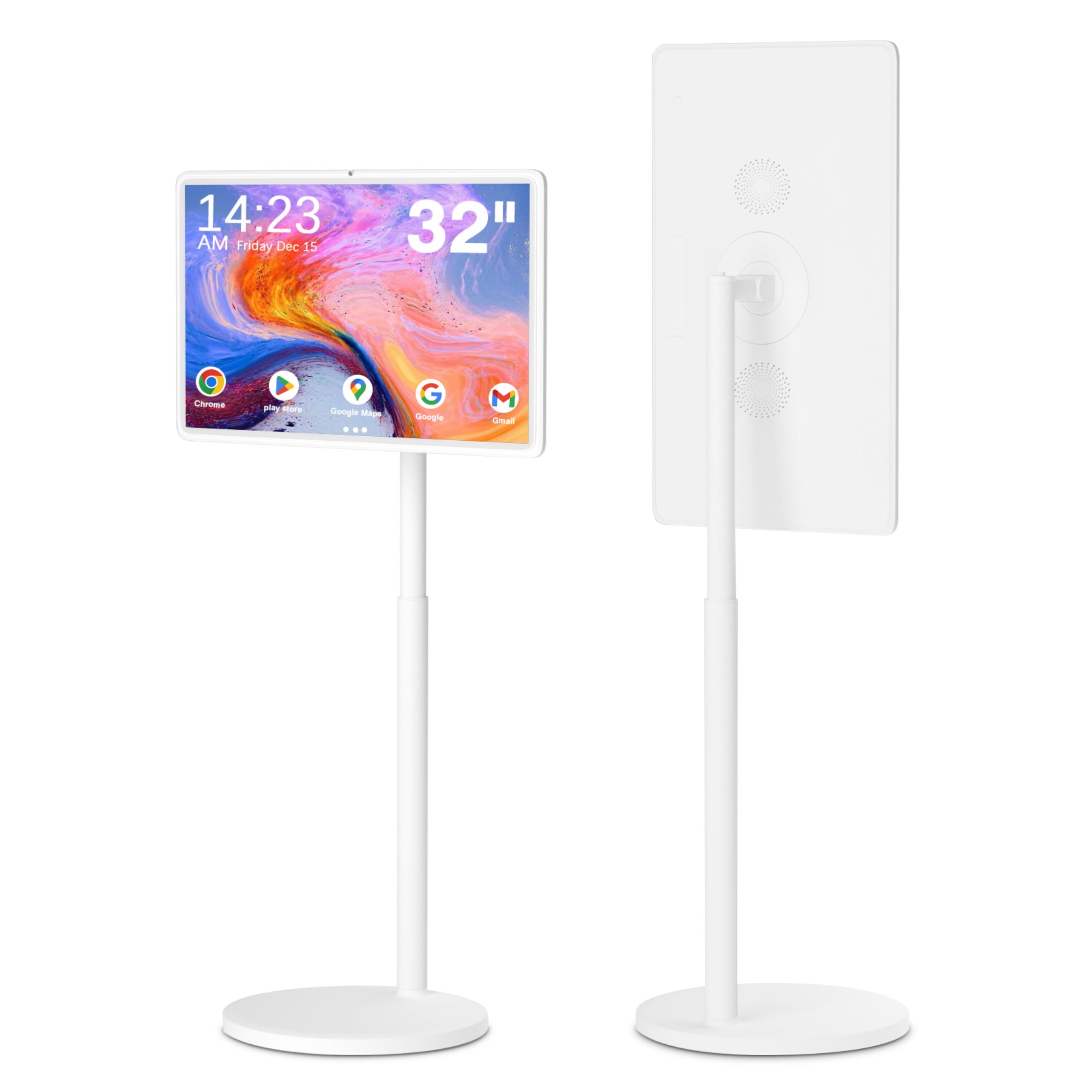 Wireless Portable TV on Wheels, Rolling Tablet with Smart Touch Screen ...