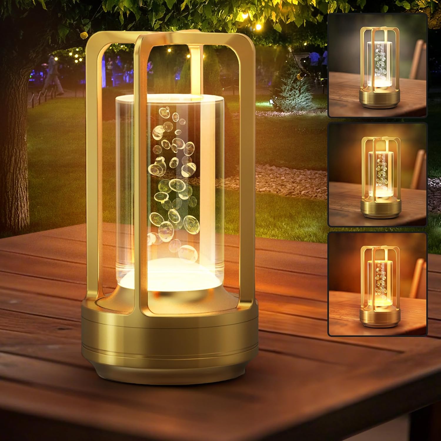 Portable Table Lamp for Outdoor Indoor: Cordless Rechargeable Desk Lamp ...