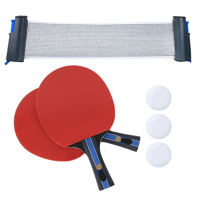Portable Table Tennis Set Retractable Net Rack Rackets Ping Pong Balls Accessories