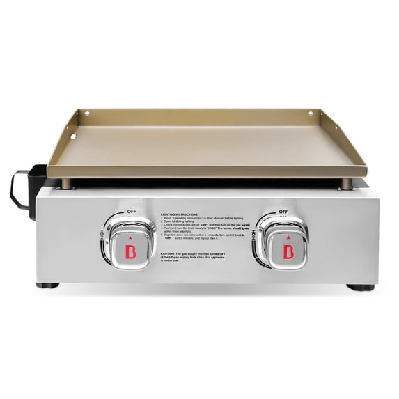 Brand-Man Grills 2-Burner Portable Tabletop Griddle Propane Gas Grill ...