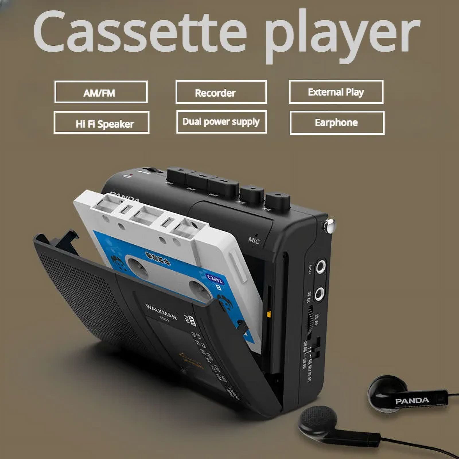 Portable Tape AM/FM Radio Retro Cassette Music Player Walkman Tape ...