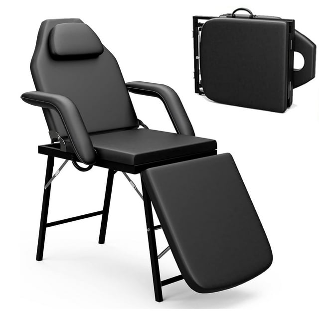Portable Tattoo Chair with Storage Bag, Foldable Massage Table for ...