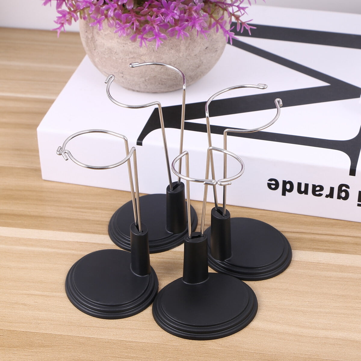 TOYMYTOY Portable Bear Stand Doll Bracket Support Black 4pcs - Walmart.com