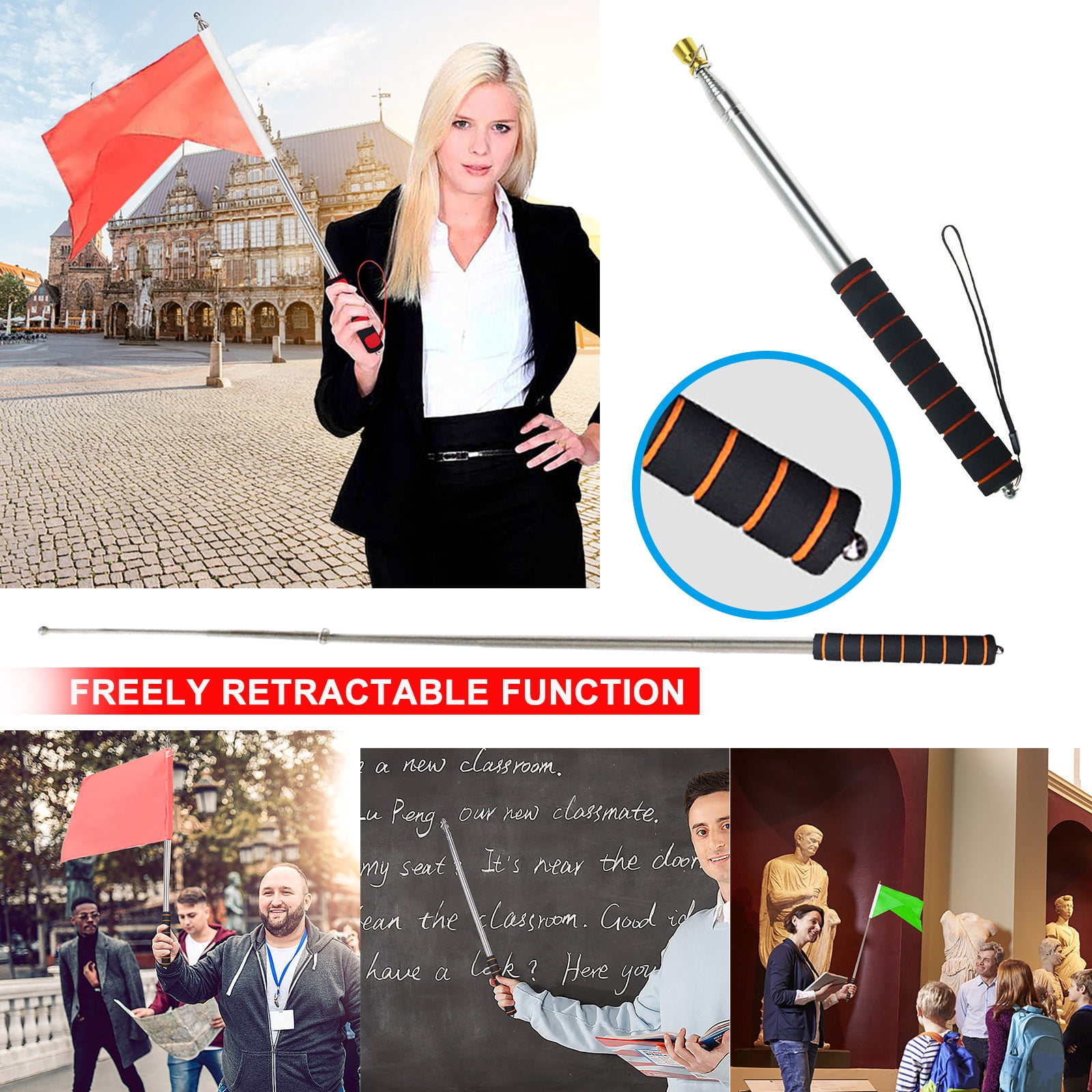 Portable Telescopic Flagpole, Stainless Steel Construction, Lightweight ...
