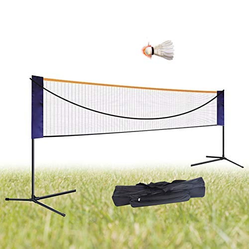 Portable Tennis Net,Stainless Steel Poles Badminton Net Set Adjustable ...