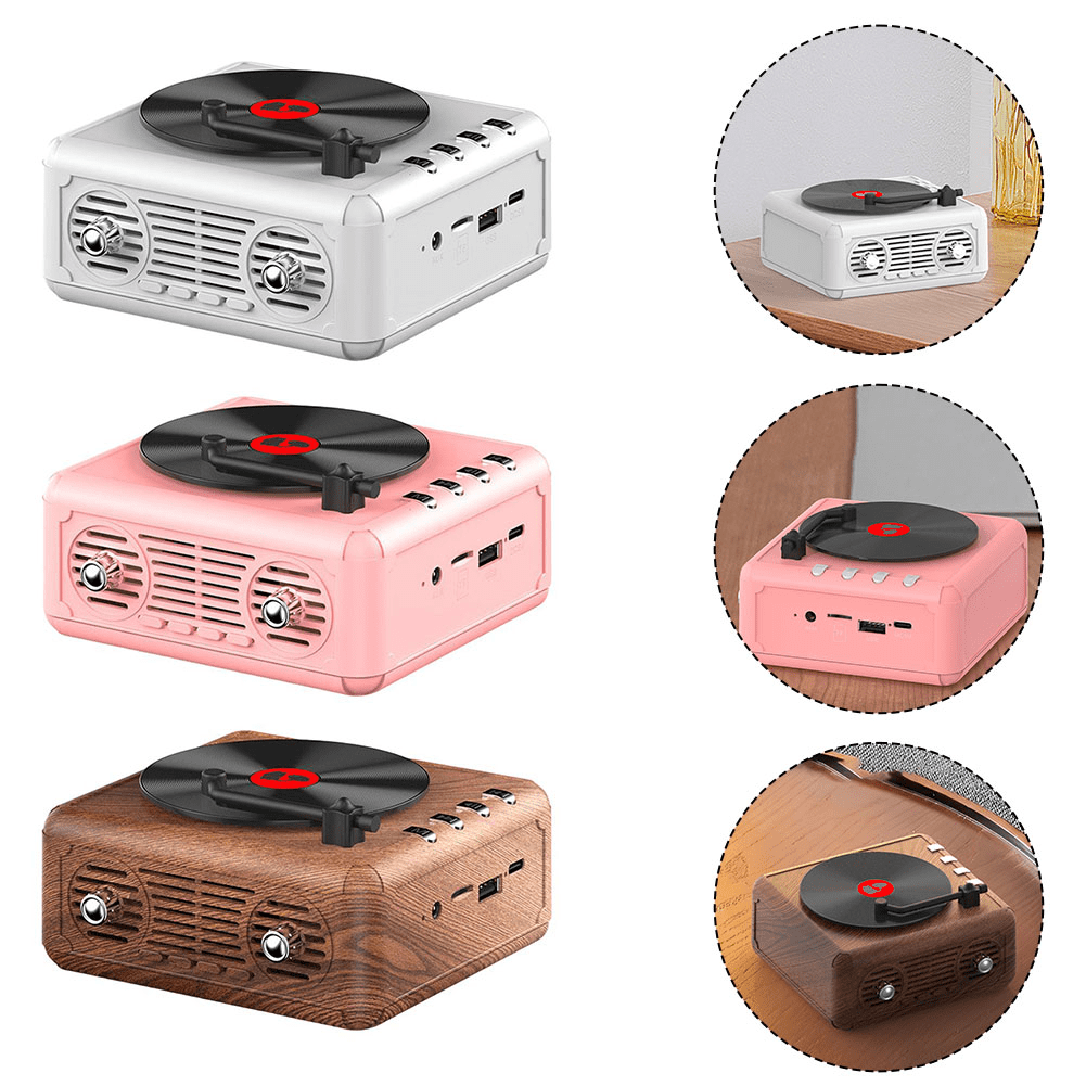 Portable Tereo Bluetooth CD Player FM Radio Buil-in Speaker Retro CD ...