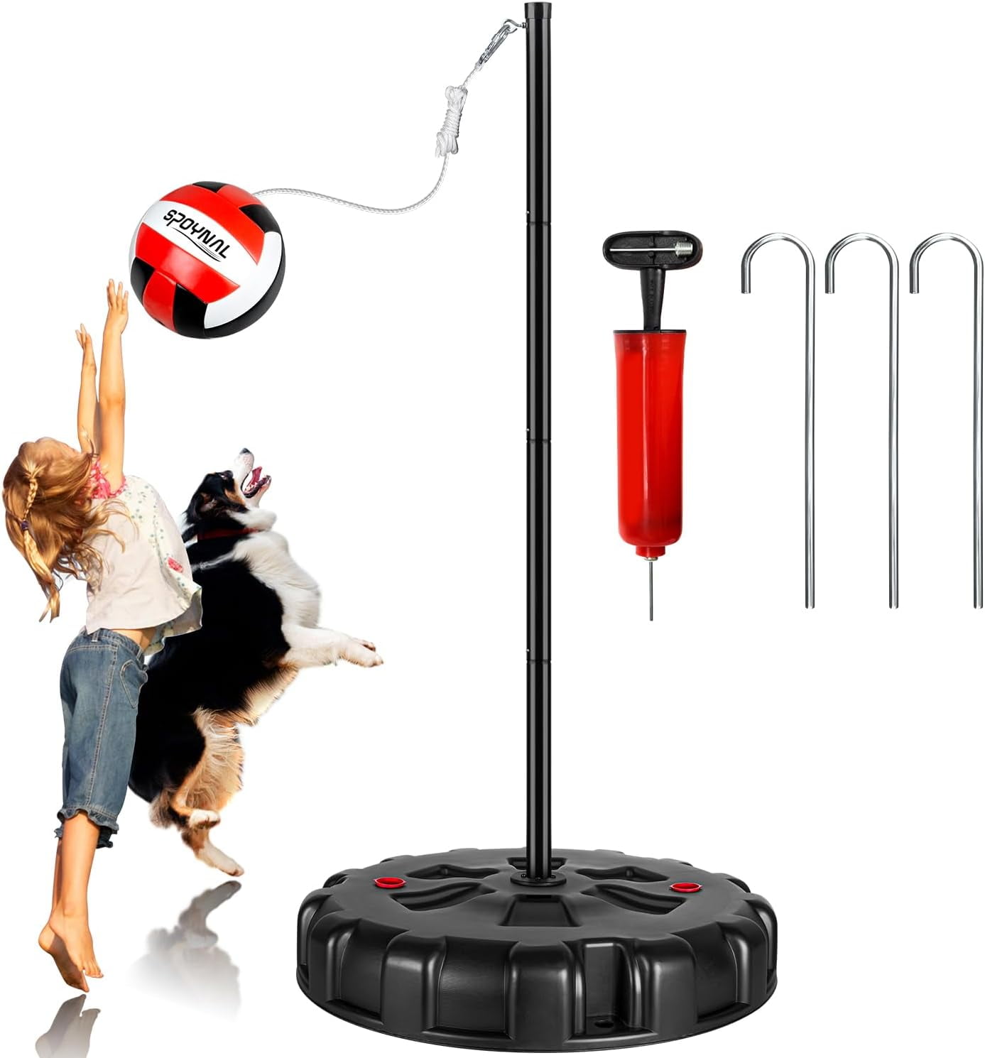 Portable Tetherball Set with Durable Pole and Base for Kids and Adults ...
