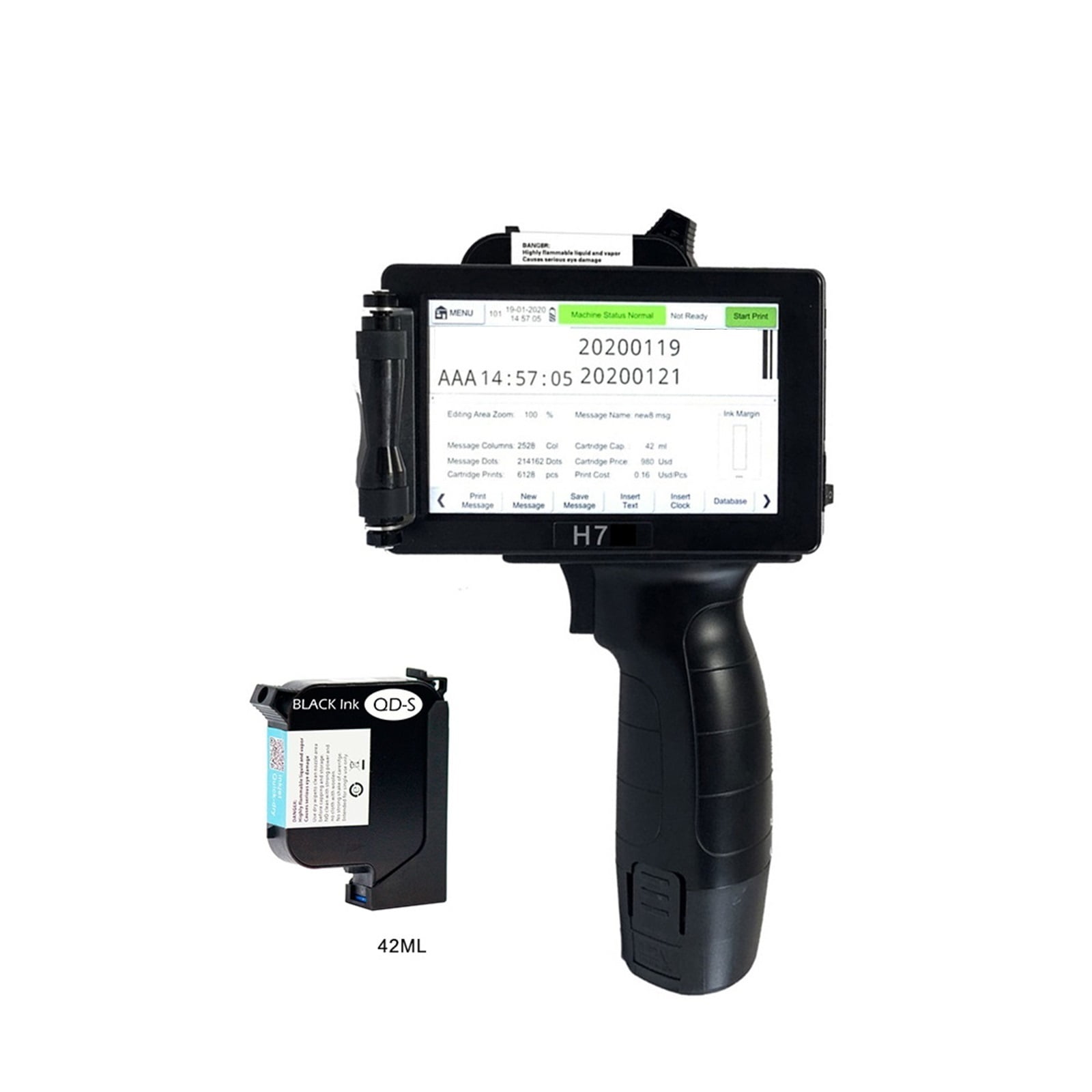 Portable Thermal Handheld Inkjet Printer, Glass Carton Metal Plastic ...