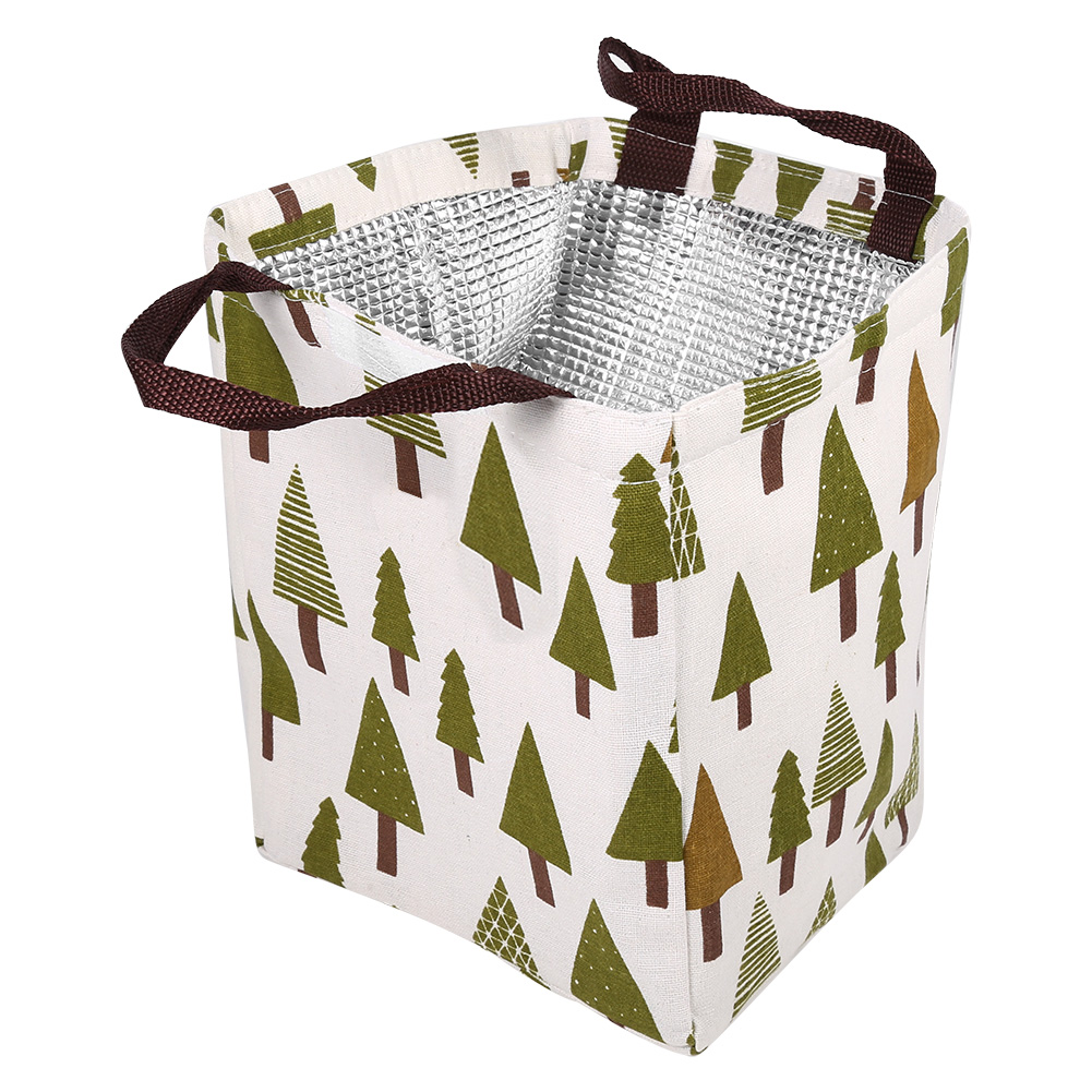 Portable Thermal Insulation Canvas Hand-held Lunch Bag Picnic Cooler ...