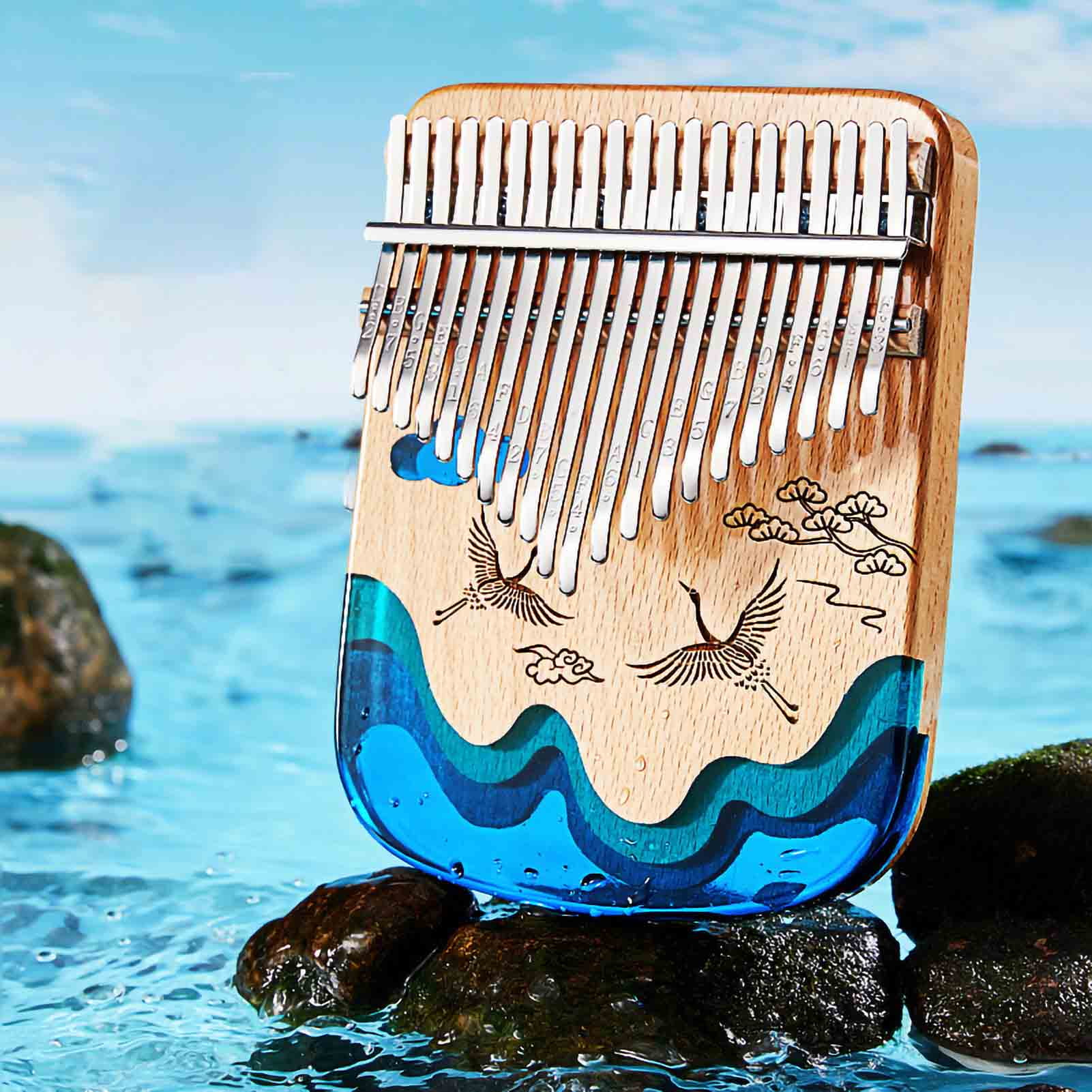 Portable Thumb Piano Multiple Tones Mini Resin Kalimba Finger Plucked ...