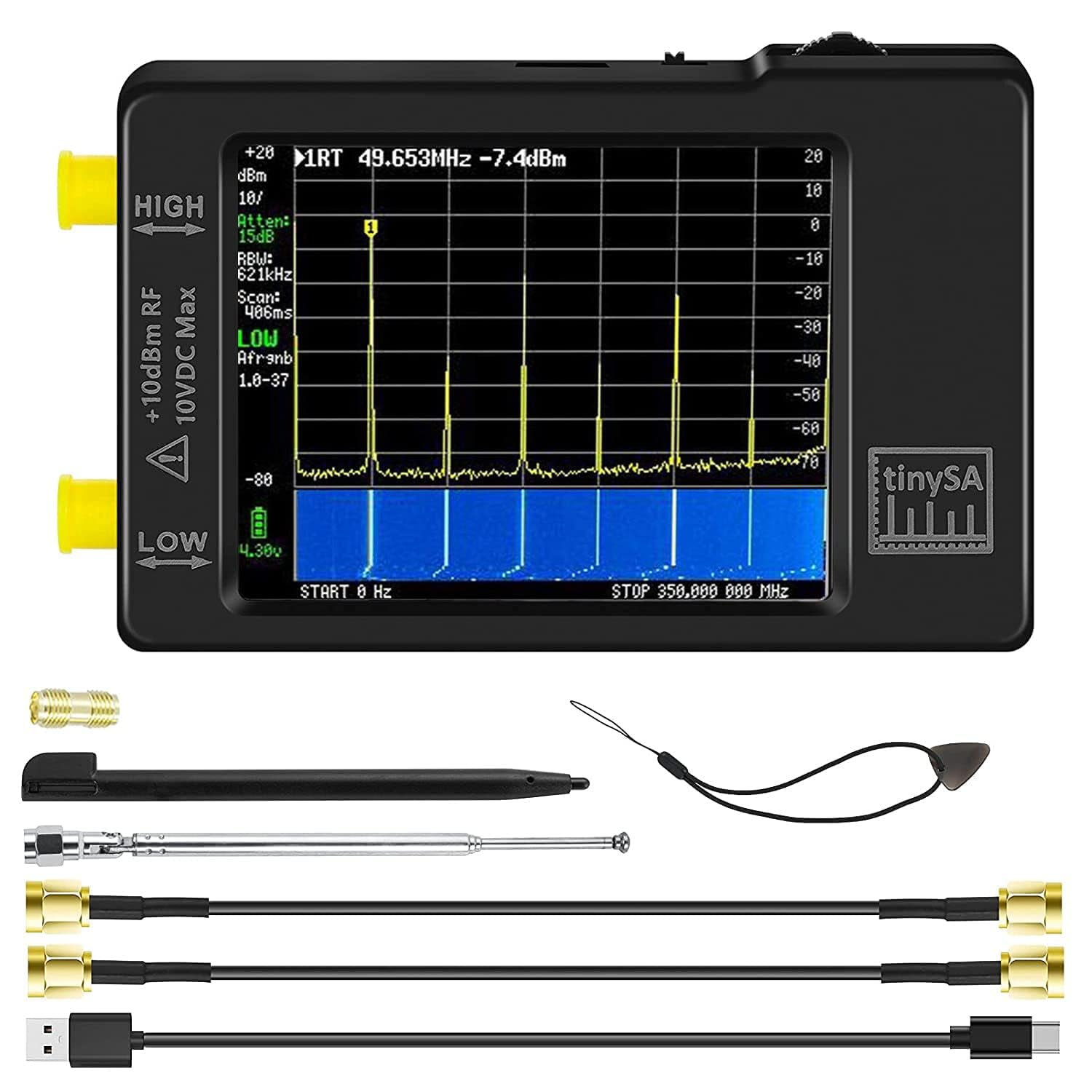 Portable Tinysa Spectrum Analyzer V0.3.1 Handheld Frequency Analyzer ...