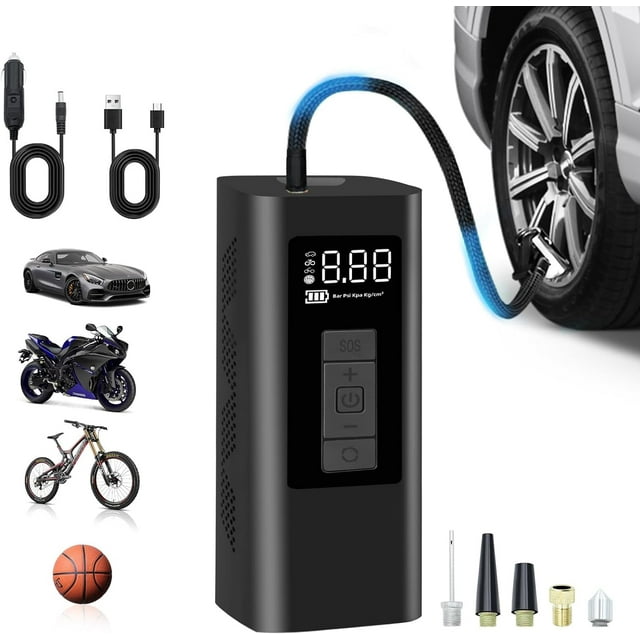 Portable Tire Inflator Air Compressor, 160 PSI Air Pump with 12000mAh ...