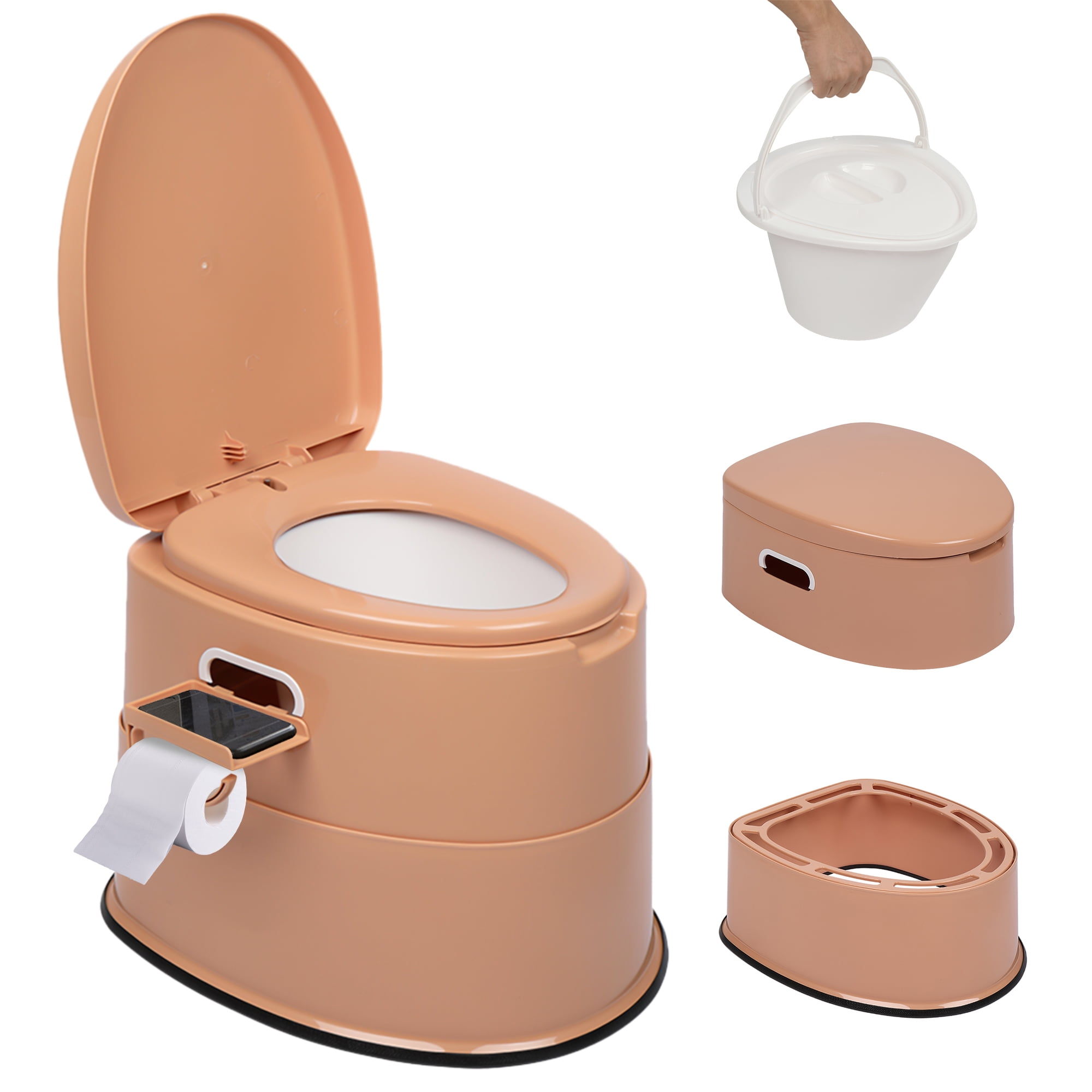BTMWAY Portable Toilet with Retractable Toilet Paper Holder - Walmart.com