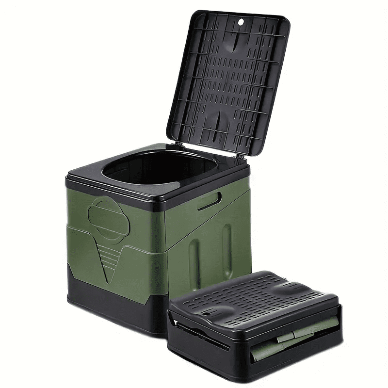 Portable Toilet for Camping, Folding Toilet with 12 Garbage Bags ...