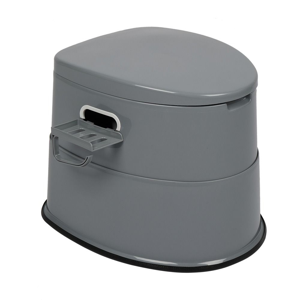 Portable Toilet Premium Version Gray with Non Slip Mat - Camping ...