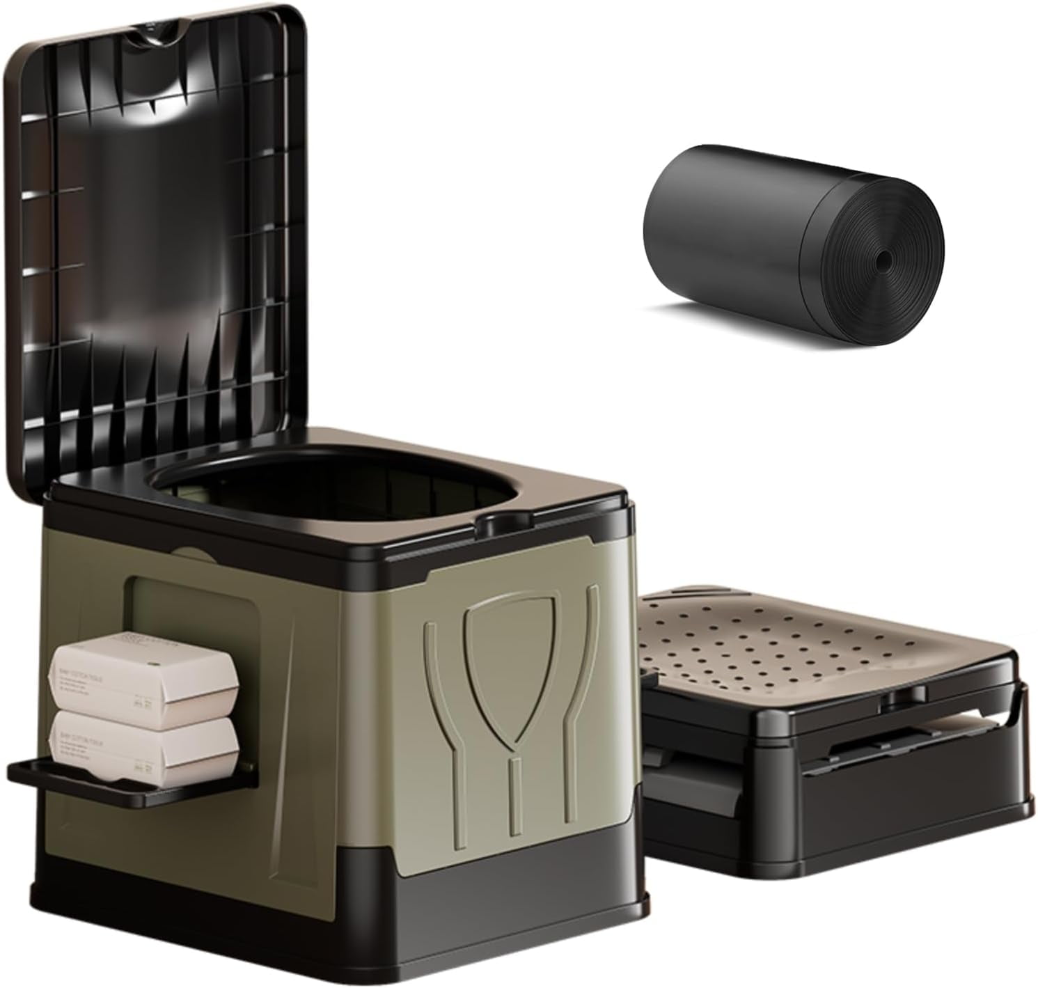 Portable Toilet for Adults - 12.4'' *14.5'' Outdoor Emergency Potty for ...