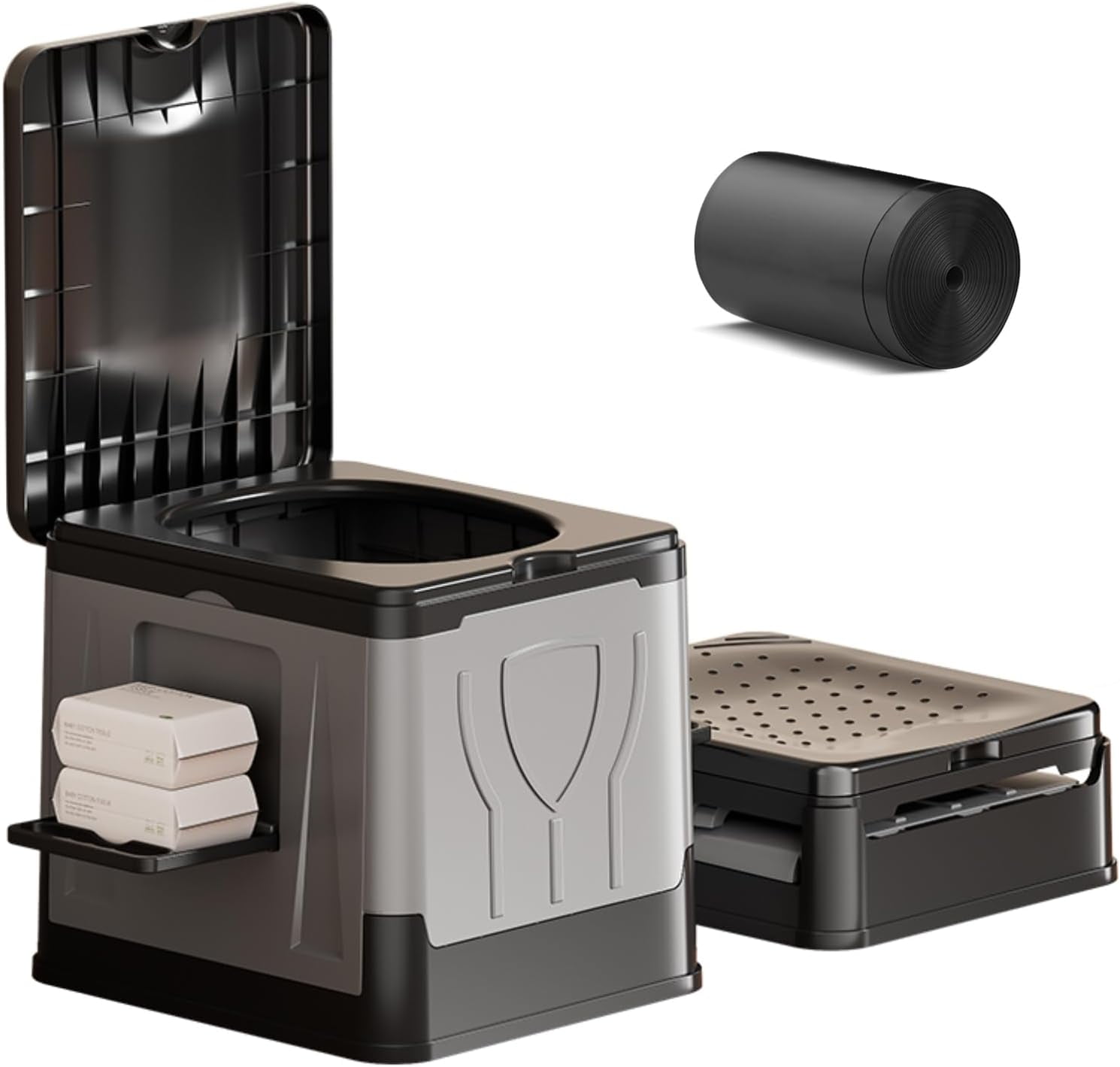 Portable Toilet for Adults - 12.4'' *14.5'' Outdoor Emergency Potty for Camping, Road Trip, Car ...