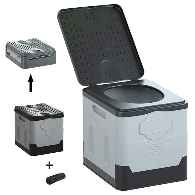 Portable Foldable Toilet for Camping, Backpacking, & Outdoor Use with ...