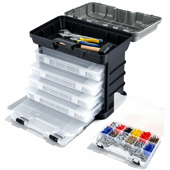 Plastic Tool Box, Small Portable Hardware Tool Organizer, Small Parts ...