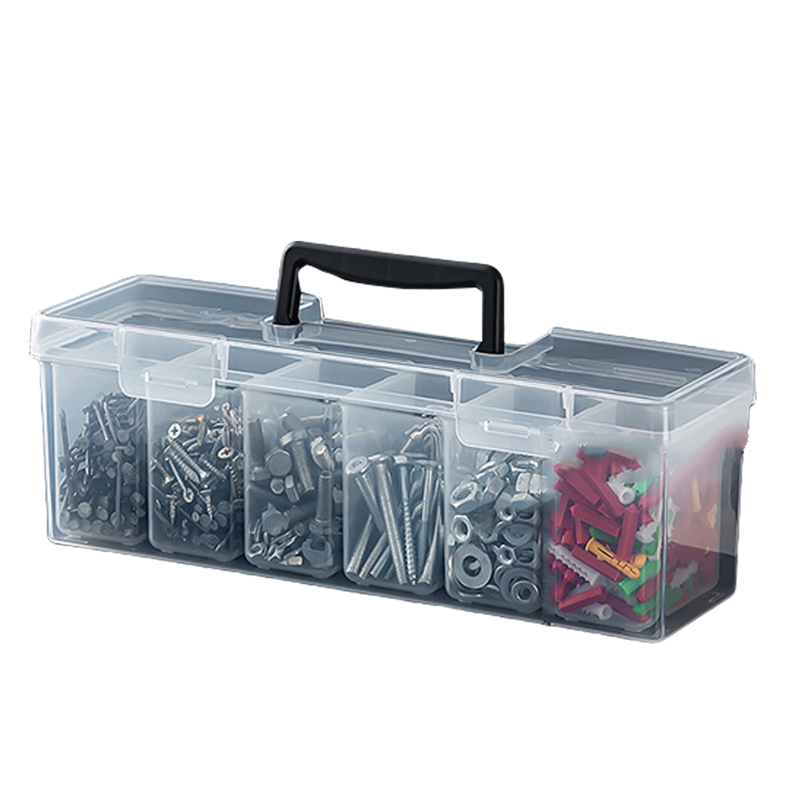 Portable Tool Organizers Box with Removable Compartments Screws Bolts ...