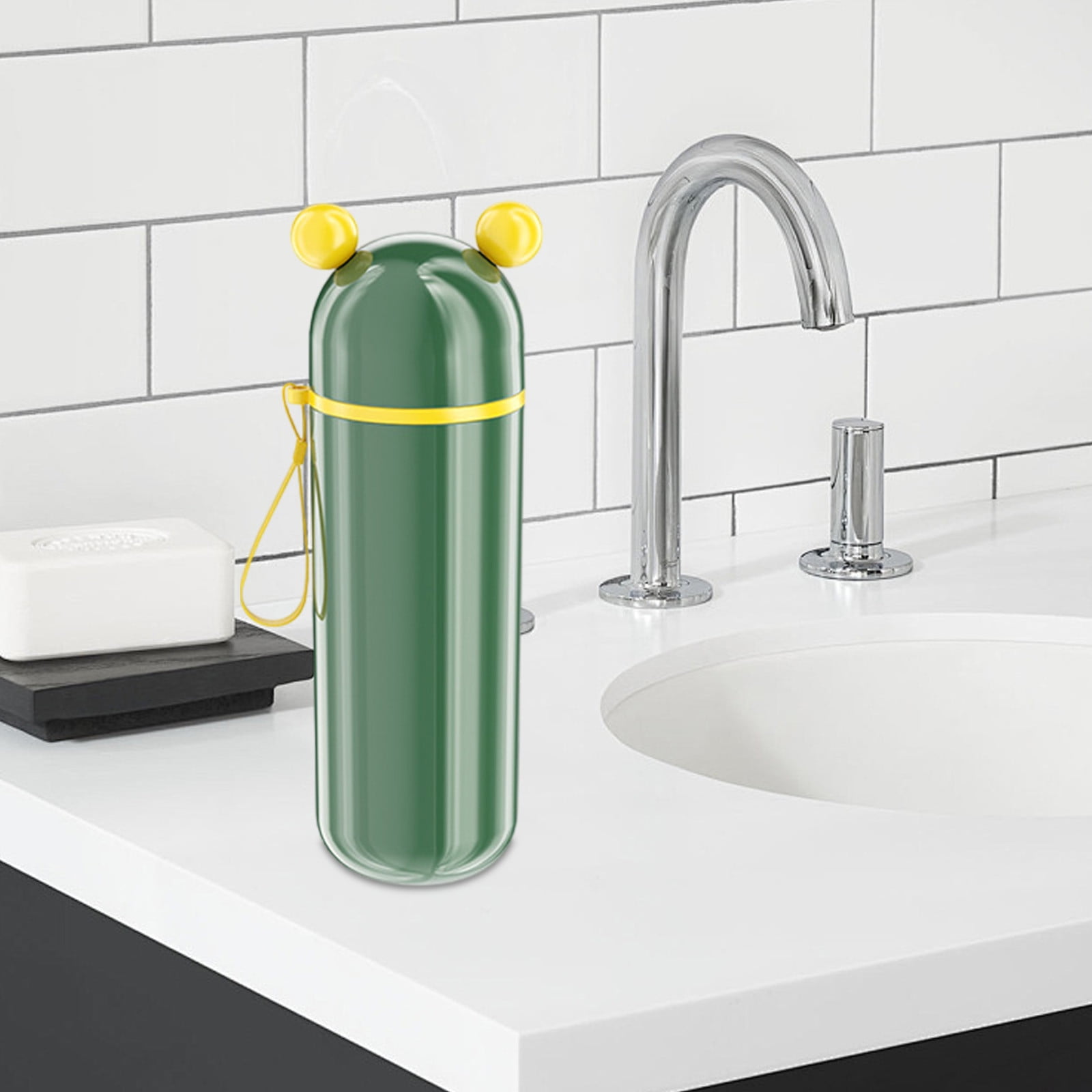 Portable Toothbrush Cup with Toothpaste Holder, Travel-Friendly Oral ...