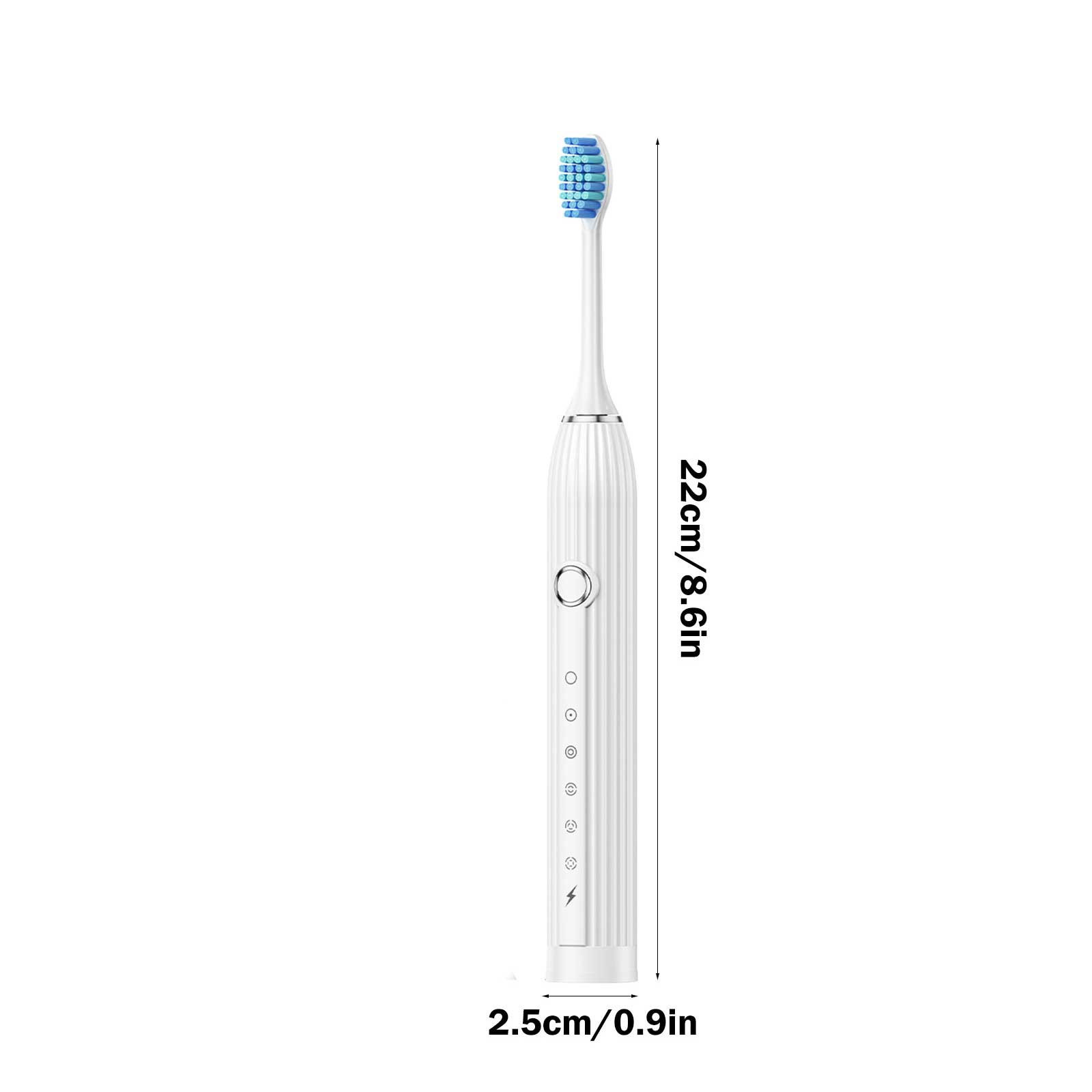 Portable Toothbrush Rechargeable Toothbrush with 8 Brush Heads 6 ...