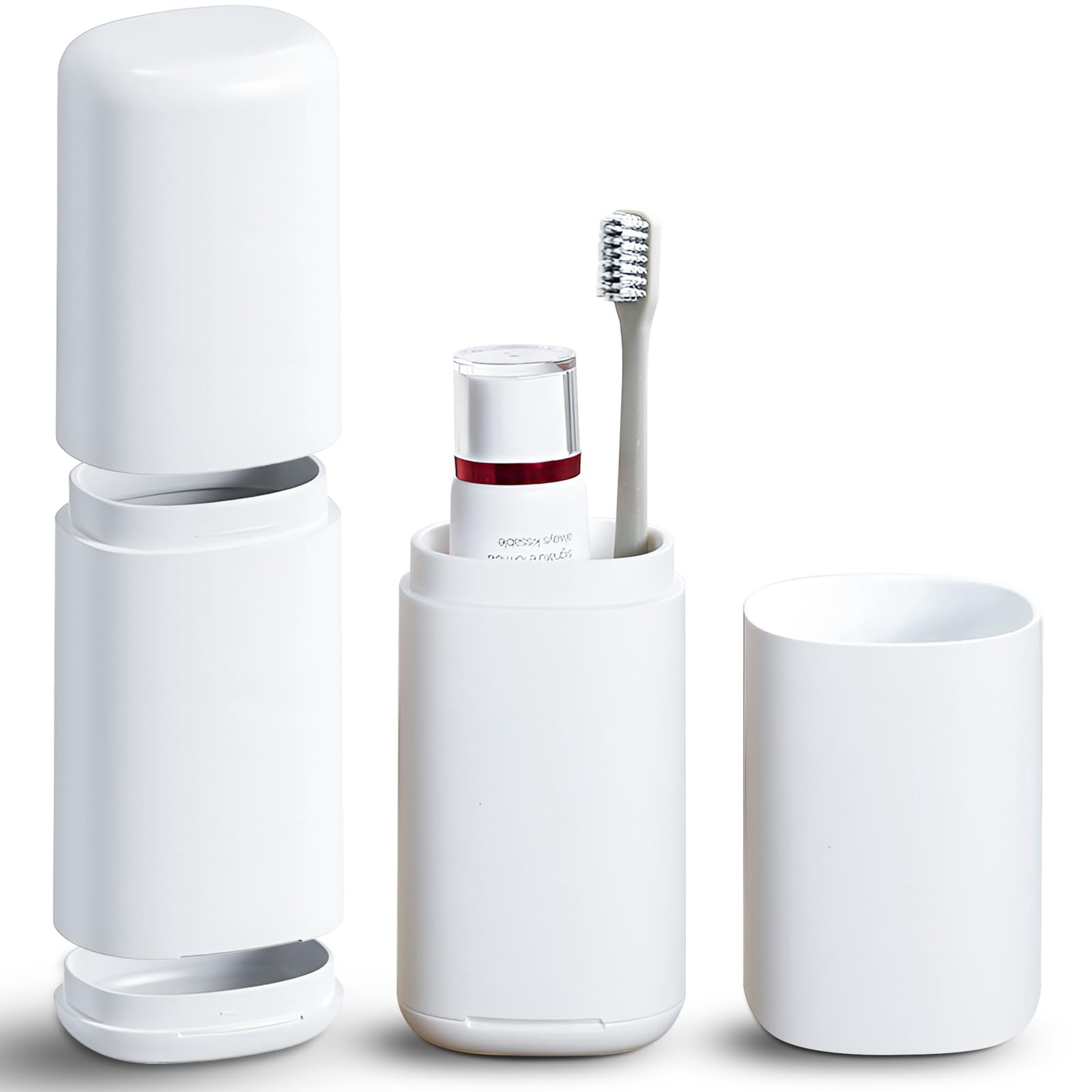 Portable Toothbrush Travel Case AIF9 with Cup Lid & Detachable Bottom ...