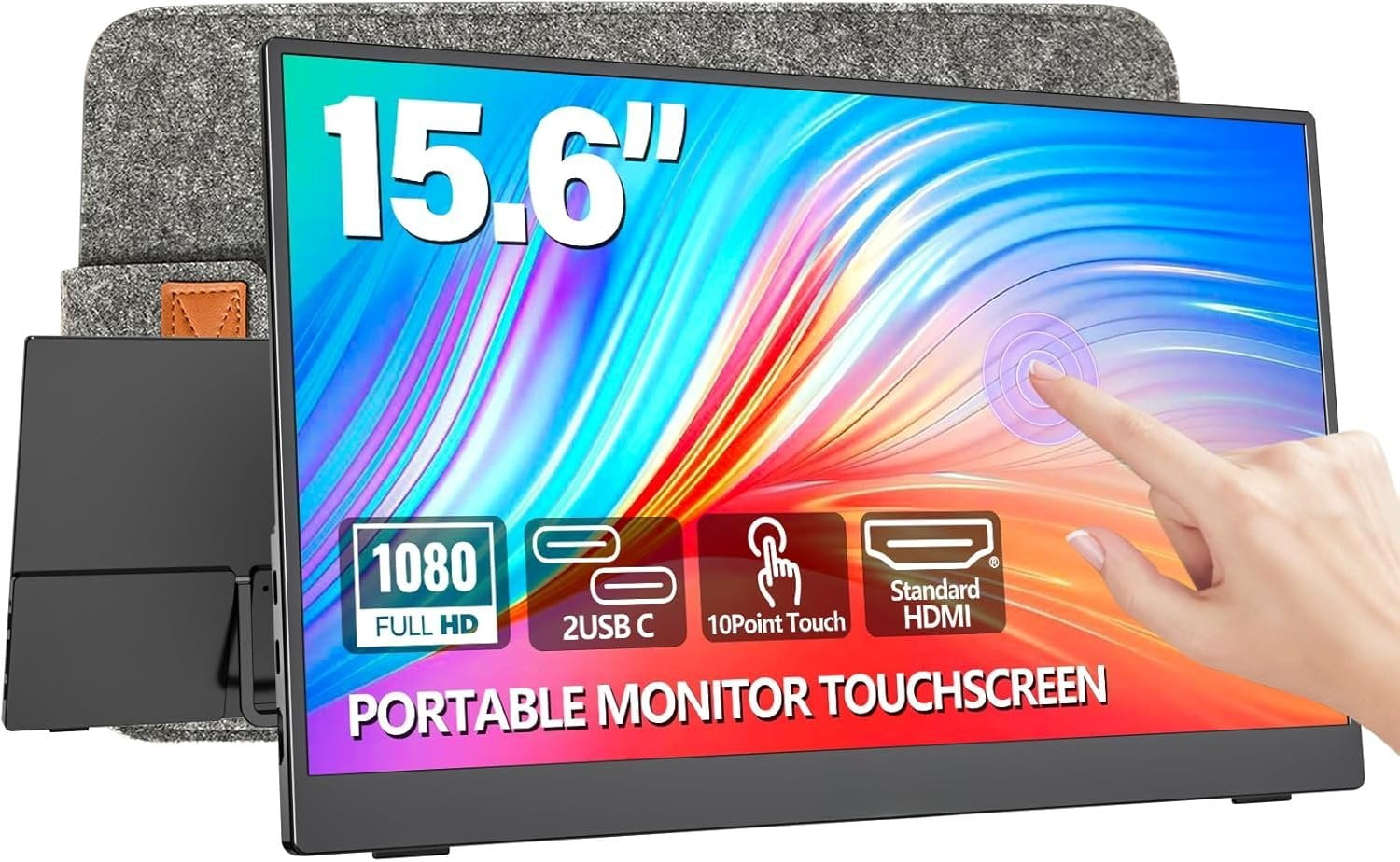 Portable Touchscreen 15.6" 1080P 10-Point Touch Screen Portable with ...