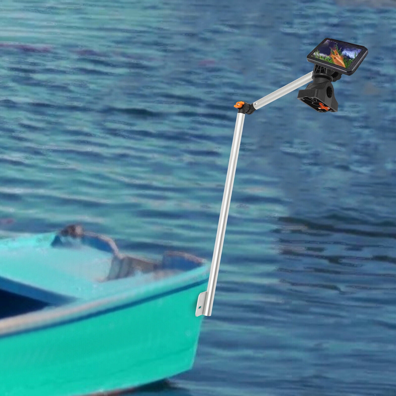 Portable Transducer Bracket Fishfinder Mount Clamp 360° Adjustable ...