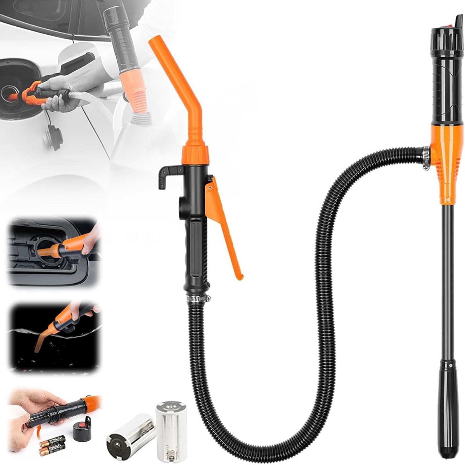 Portable Transfer Pump, Battery Operated Electric Siphon Pump for Gas ...