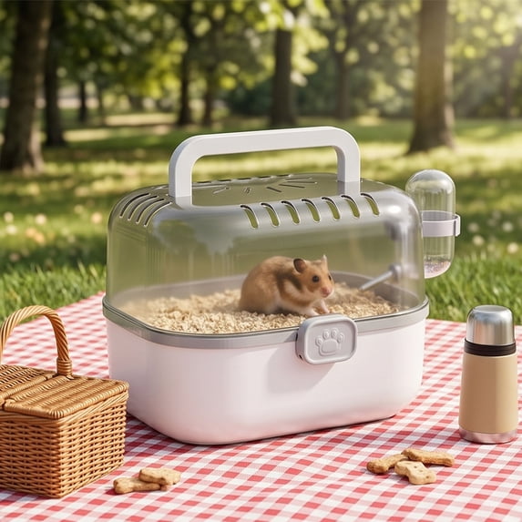 Portable Transparent Hamster Carrier Cage, Panoramic View Travel ...