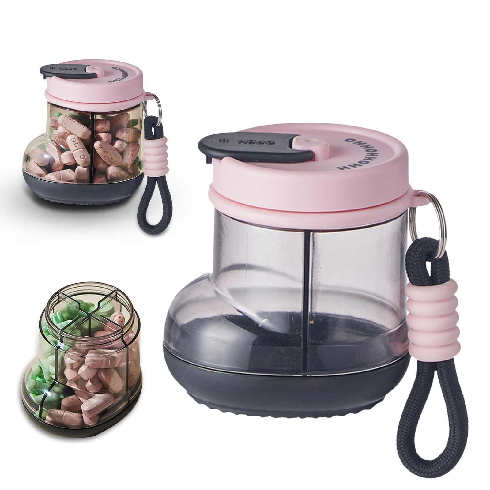 Portable Transparent Storage Box Cute Dispenser With Lid Rotation ...