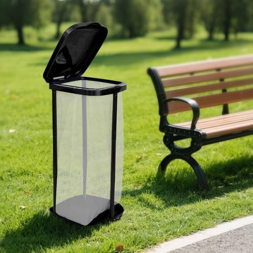 Portable Trash Bag Holder Collapsible Trash Can with Lid, Trash Can for ...