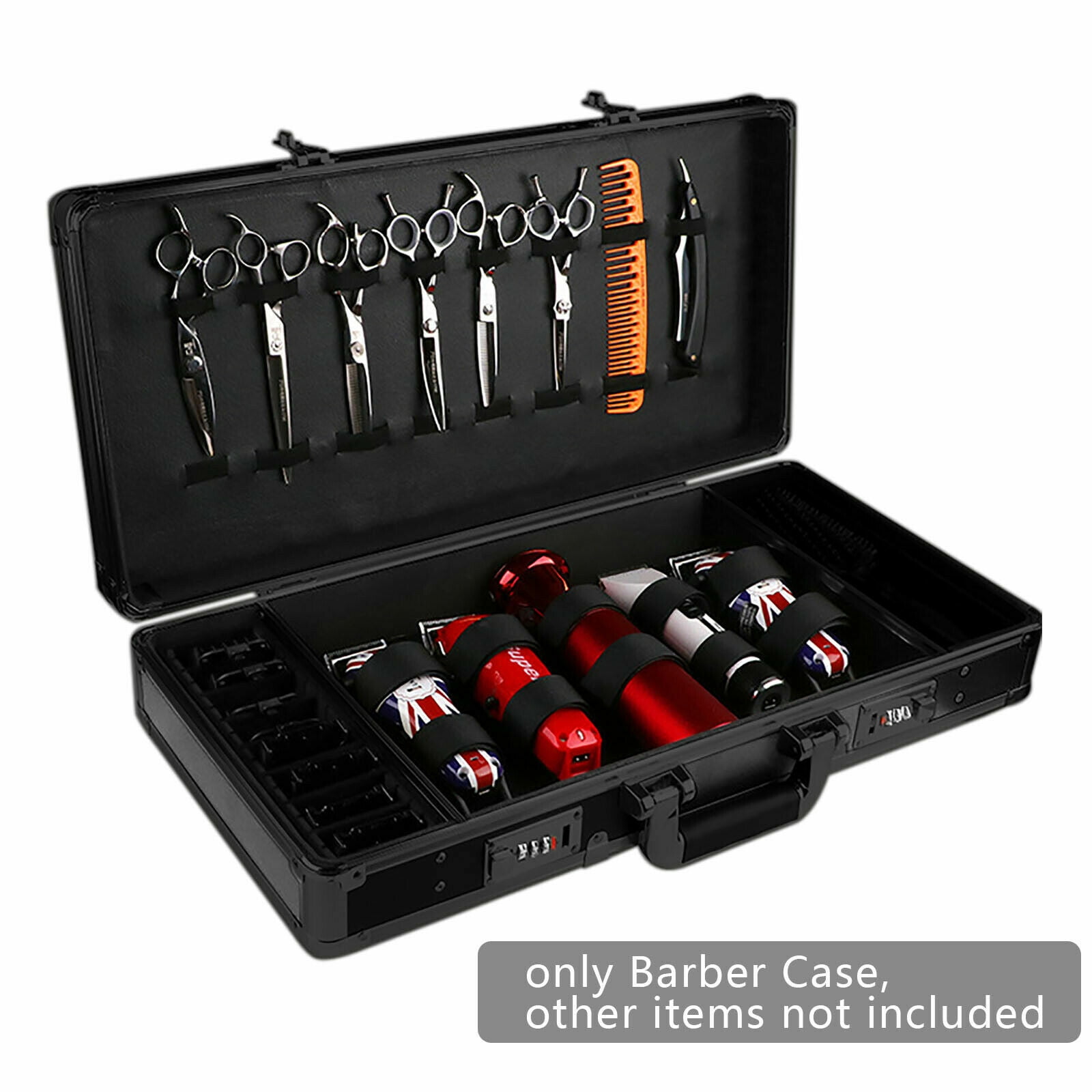 Portable Travel Barber Carrying Case, Trimmer Scissor Shears Storage ...