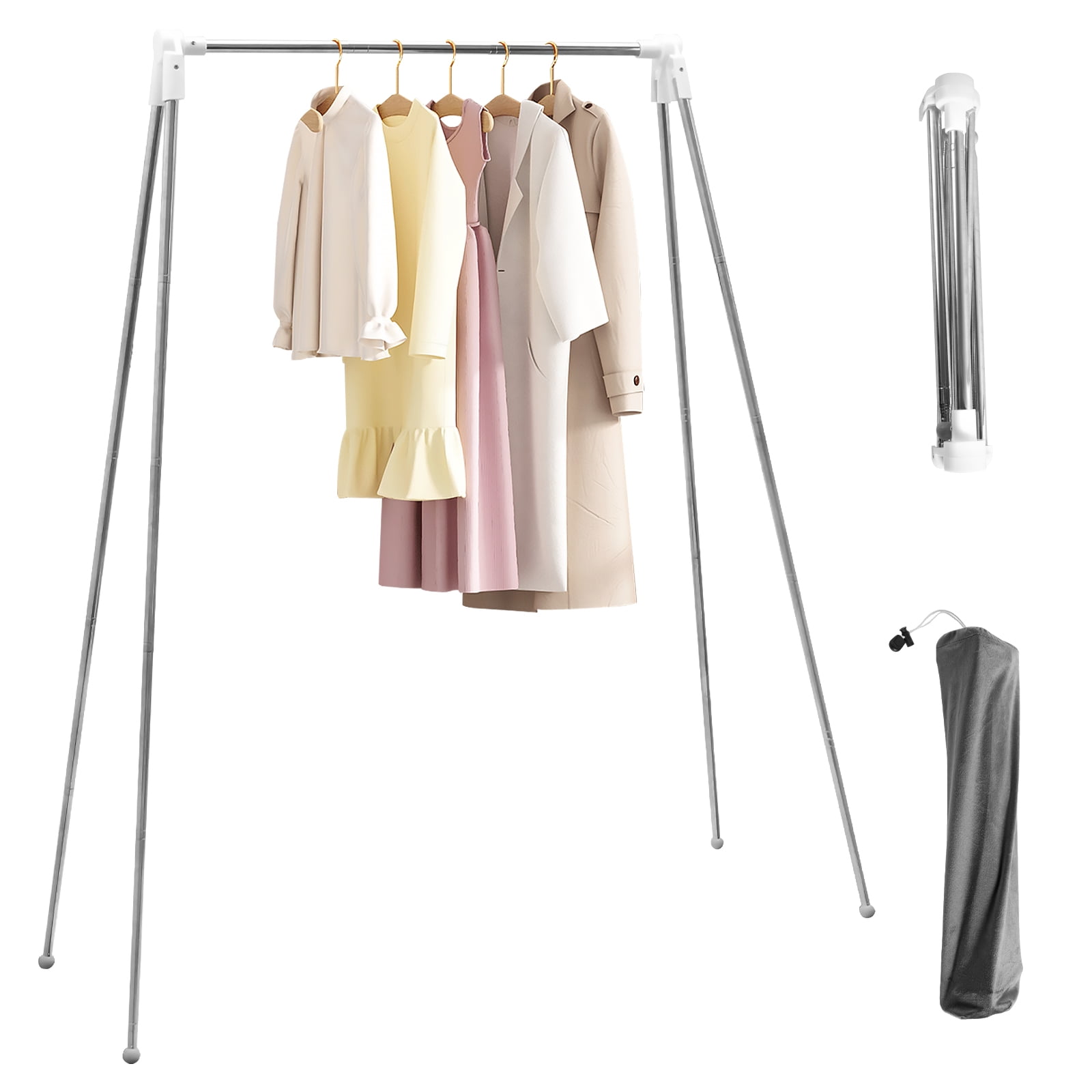 Portable Travel Garment Rack Stainless Steel Foldable Clothing Rack ...