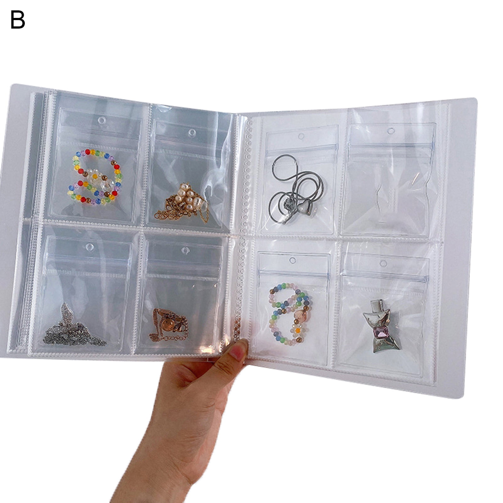 Portable Travel Jewelry Earring Organizer Storage Book Bag,Transparent ...