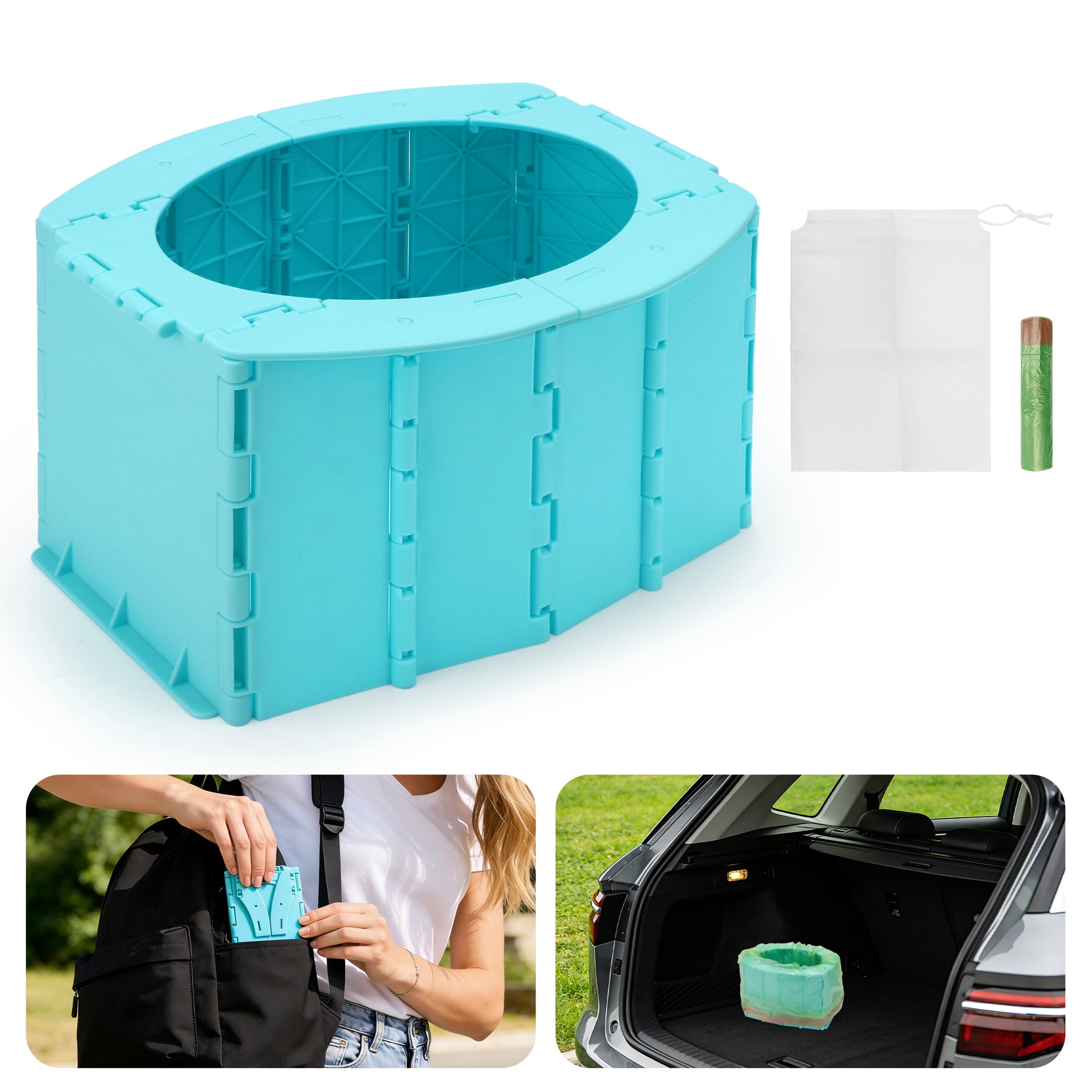 Portable Travel Potty, TSV Reusable Folding Potty for Travel, Foldable ...