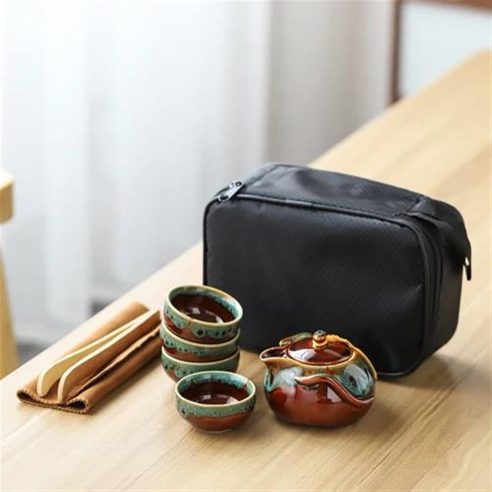 Portable Travel Tea Set Kung Fu Tea Set Teapot 1 Pot 4 Cup Tea Set ...