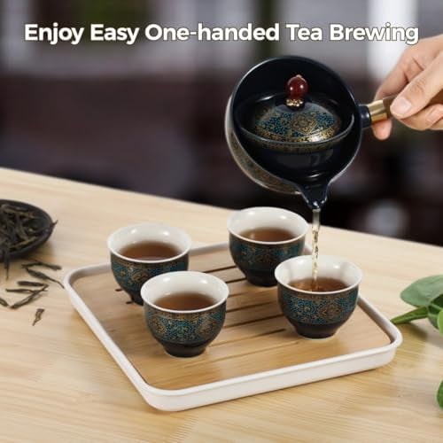 Portable Travel Tea Set, Porcelain Chinese Gongfu Teapot With 360 ...