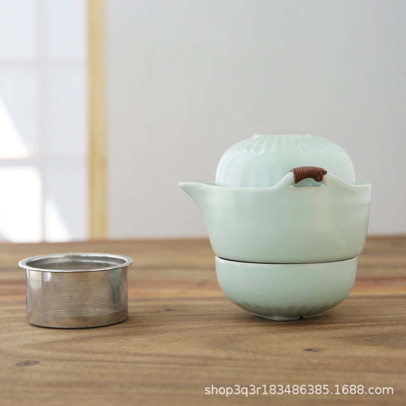 Portable Travel Tea Set Quick Cup One Pot Two Cups Single Outdoor ...