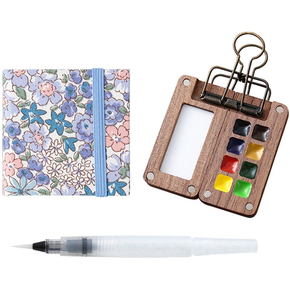 Portable Travel Watercolor Set, Mini Watercolour Paint Set Pocket Paint ...