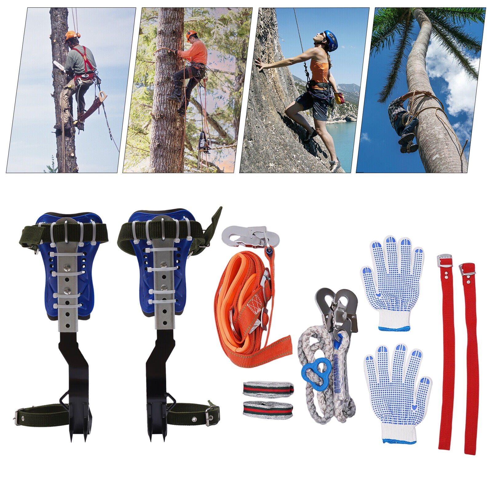 Portable Tree Climbing Spike Set Adjustable Pole Climbing Gear Kit W ...